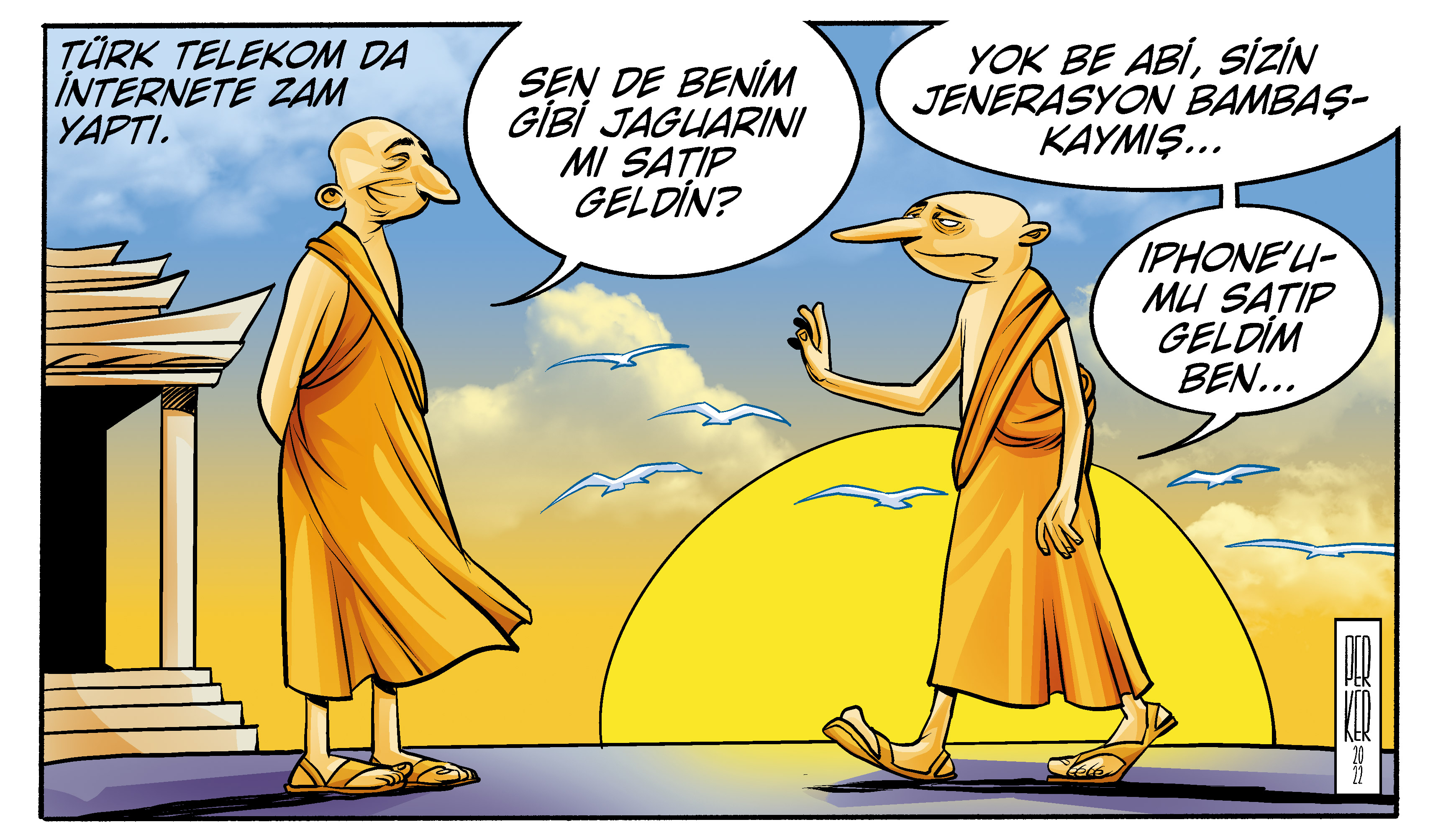 M. K. Perker çiziyor...