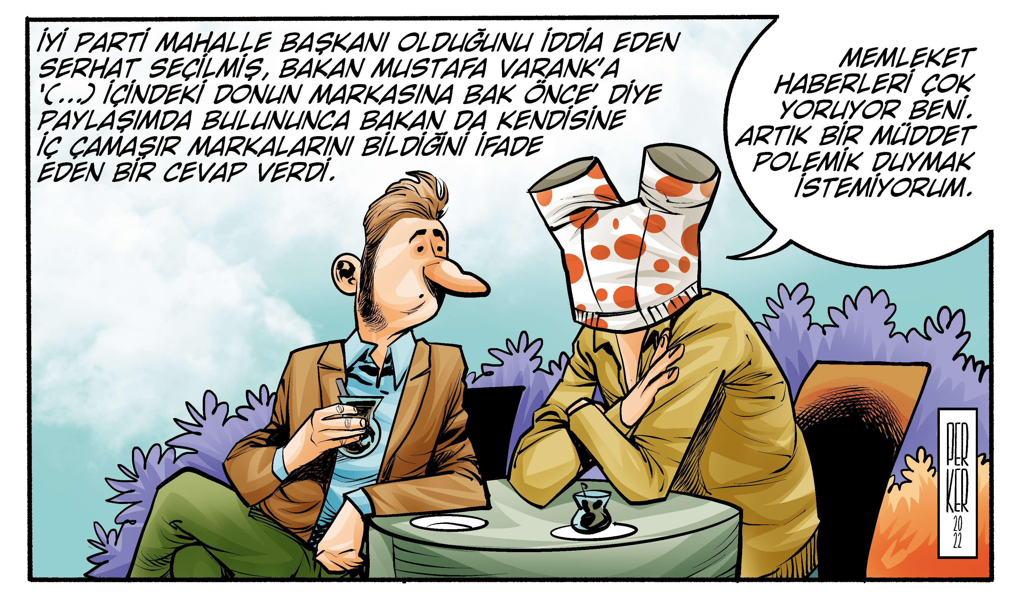M. K. Perker çiziyor...