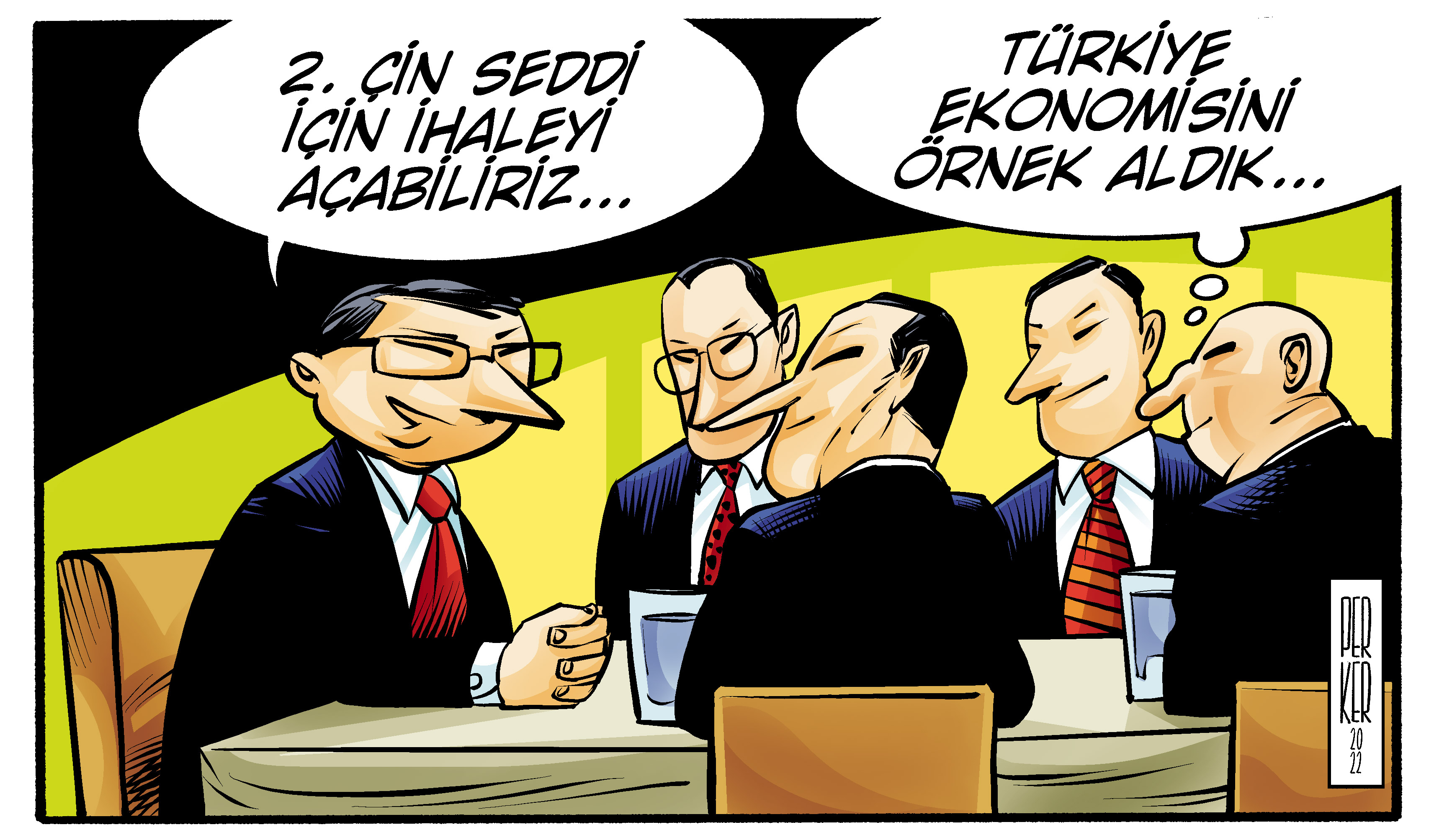 M. K. Perker çiziyor...