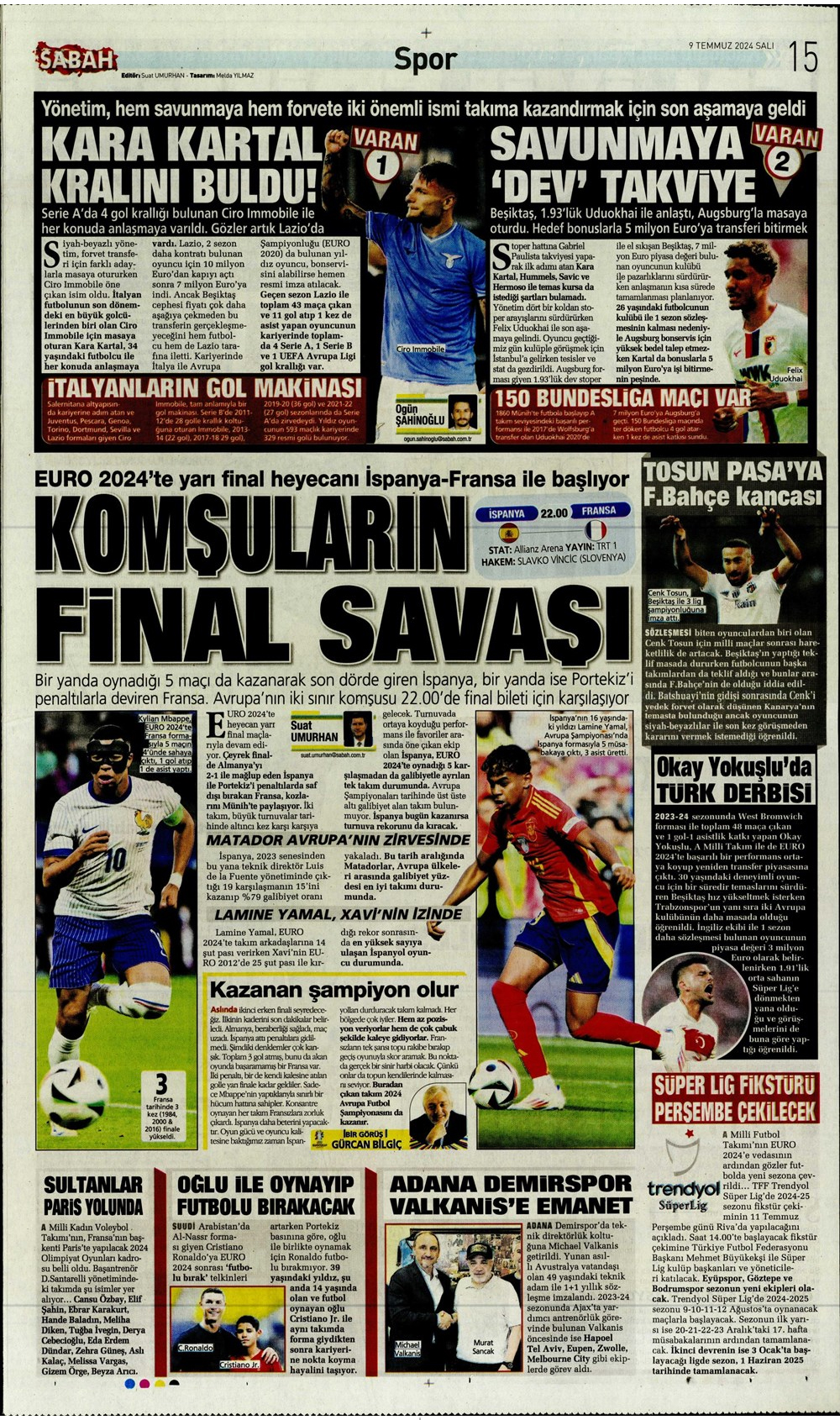 Günün spor manşetleri - Foto Galerisi
