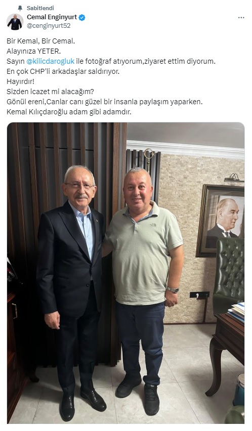 DP'li Cemal Enginyurt'tan CHP'lilere "Kılıçdaroğlu" tepkisi: Bir Kemal ...