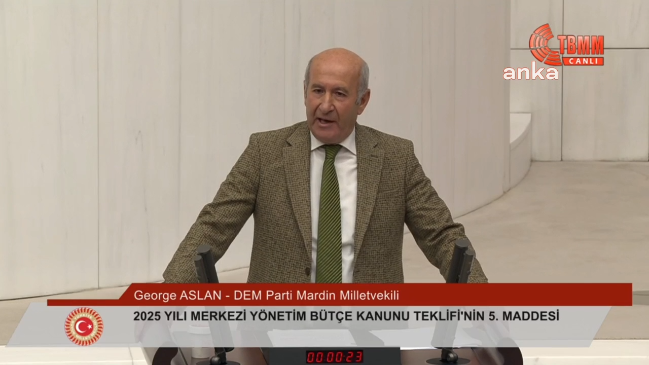 TBMM'de Süryanice konuşan DEM Partili George Aslan'ın mikrofonu kapatıldı