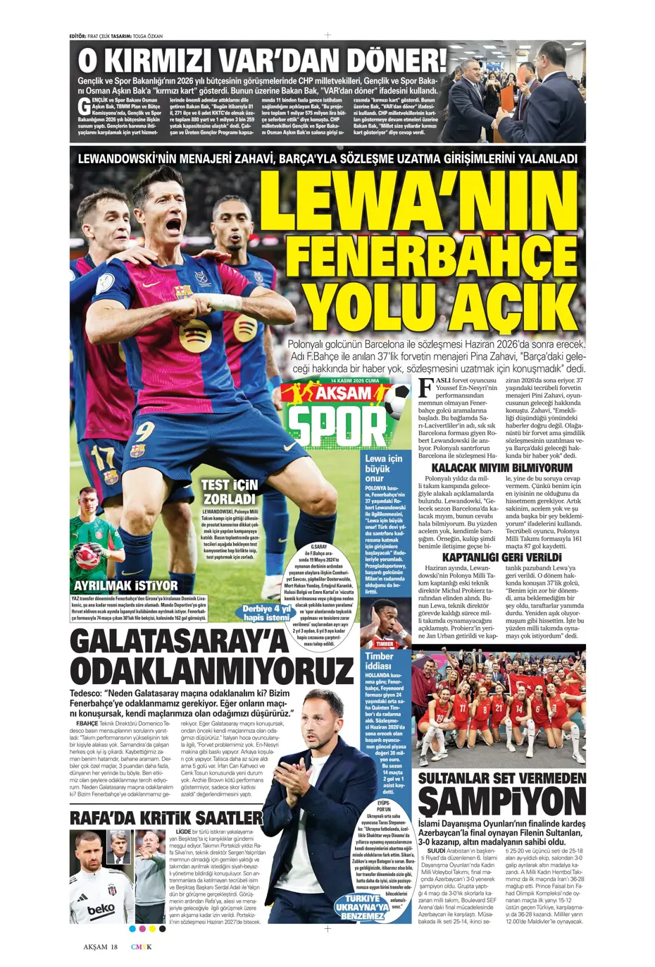 "Sergen varsa ben yokum" | Günün spor manşetleri - Foto Galerisi