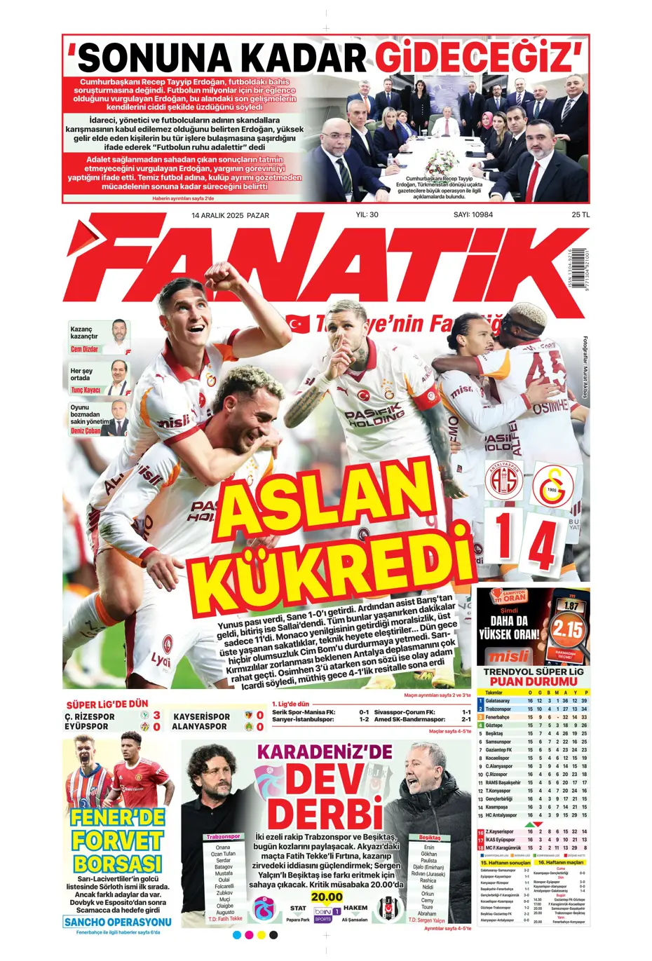 "Varsa yoksa Sörloth" | Günün spor manşetleri - Foto Galerisi