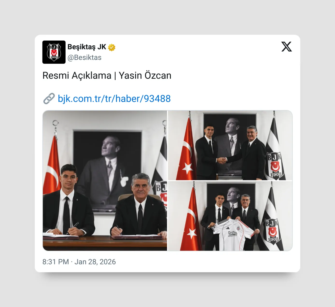 Beşiktaş, ilk transferini tamamladı: Yasin Özcan, Kartal'a imza attı