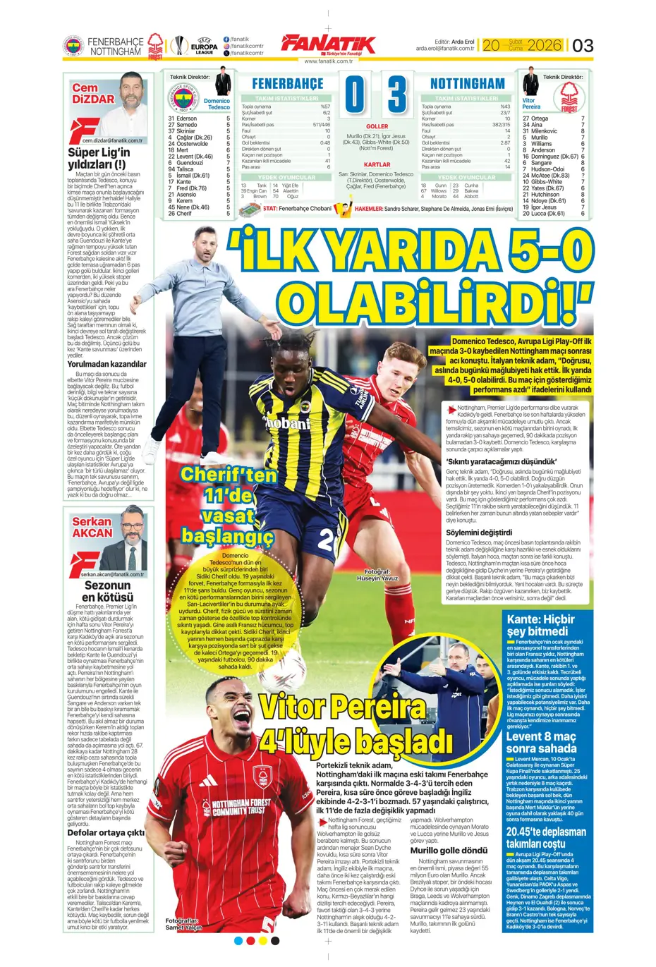 "Kadıköy'de kâbus gecesi" | Günün spor manşetleri - Foto Galerisi