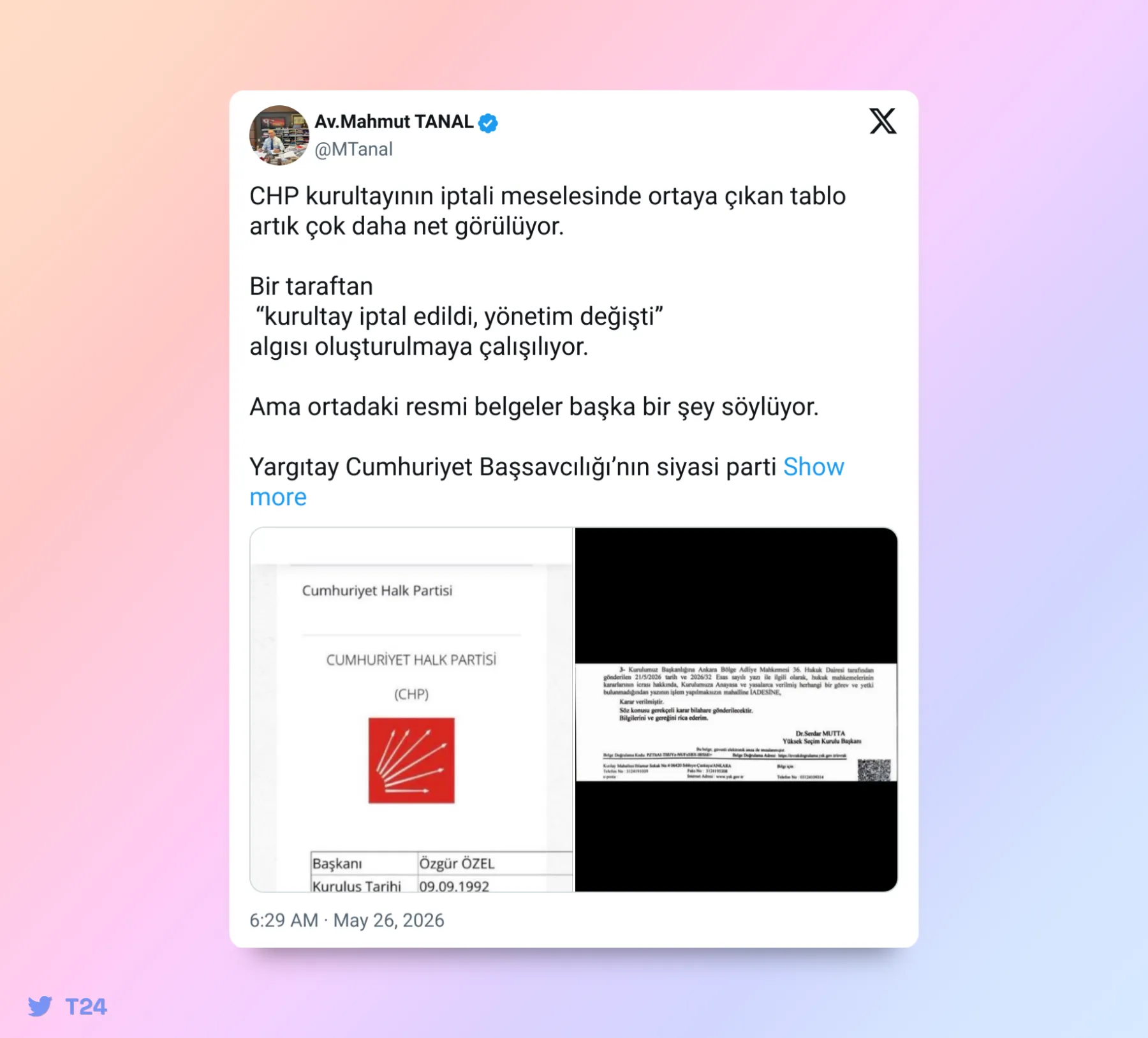 Mahmut Tanal'dan "butlan" çıkışı: YSK ve Yargıtay'a göre CHP Genel ...
