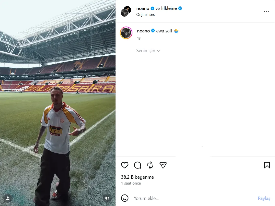 Noa Lang şarkı çıkardı: Klibin bir bölümü, RAMS Park'ta çekildi