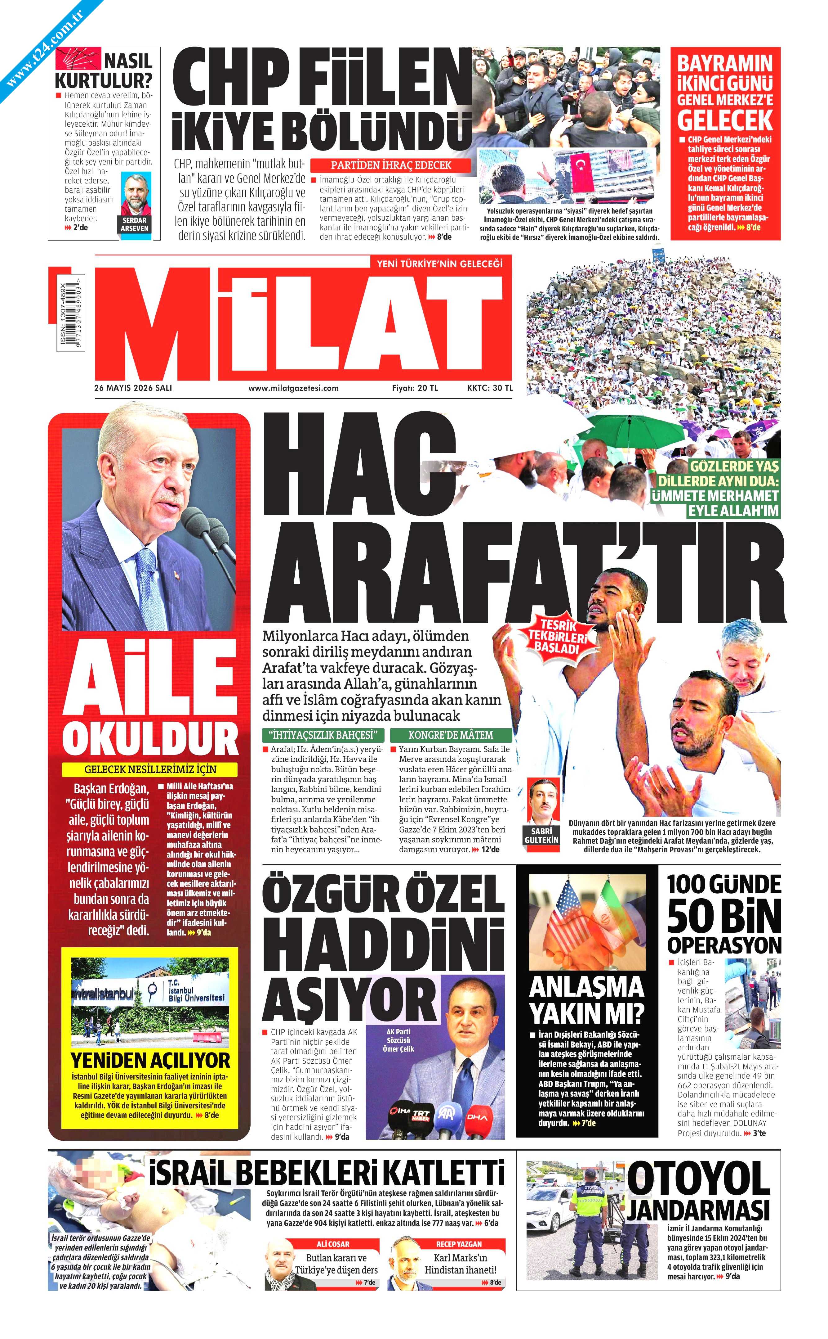 Milat Gazetesi 26 Mayıs 2026