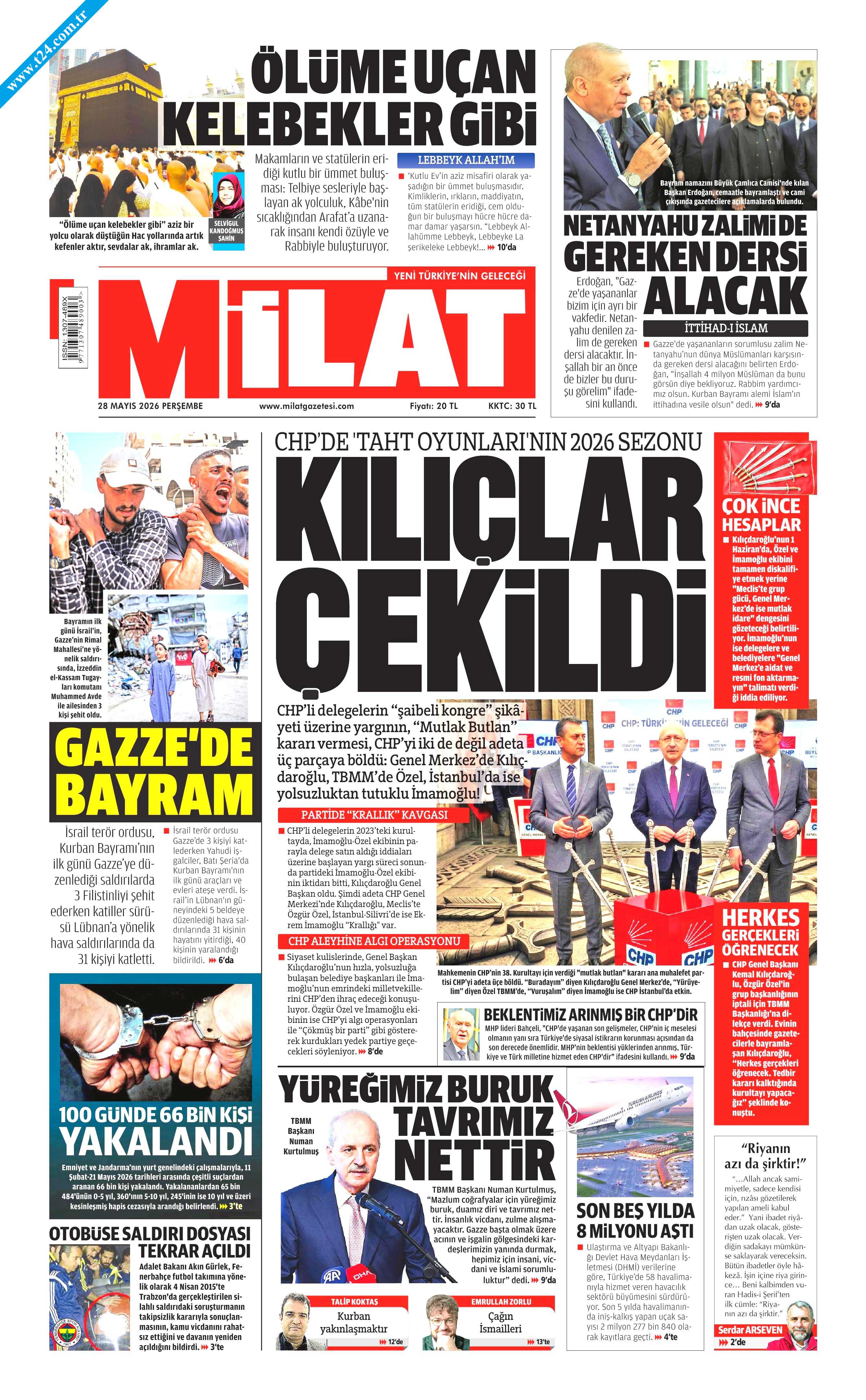 Milat Gazetesi 28 Mayıs 2026