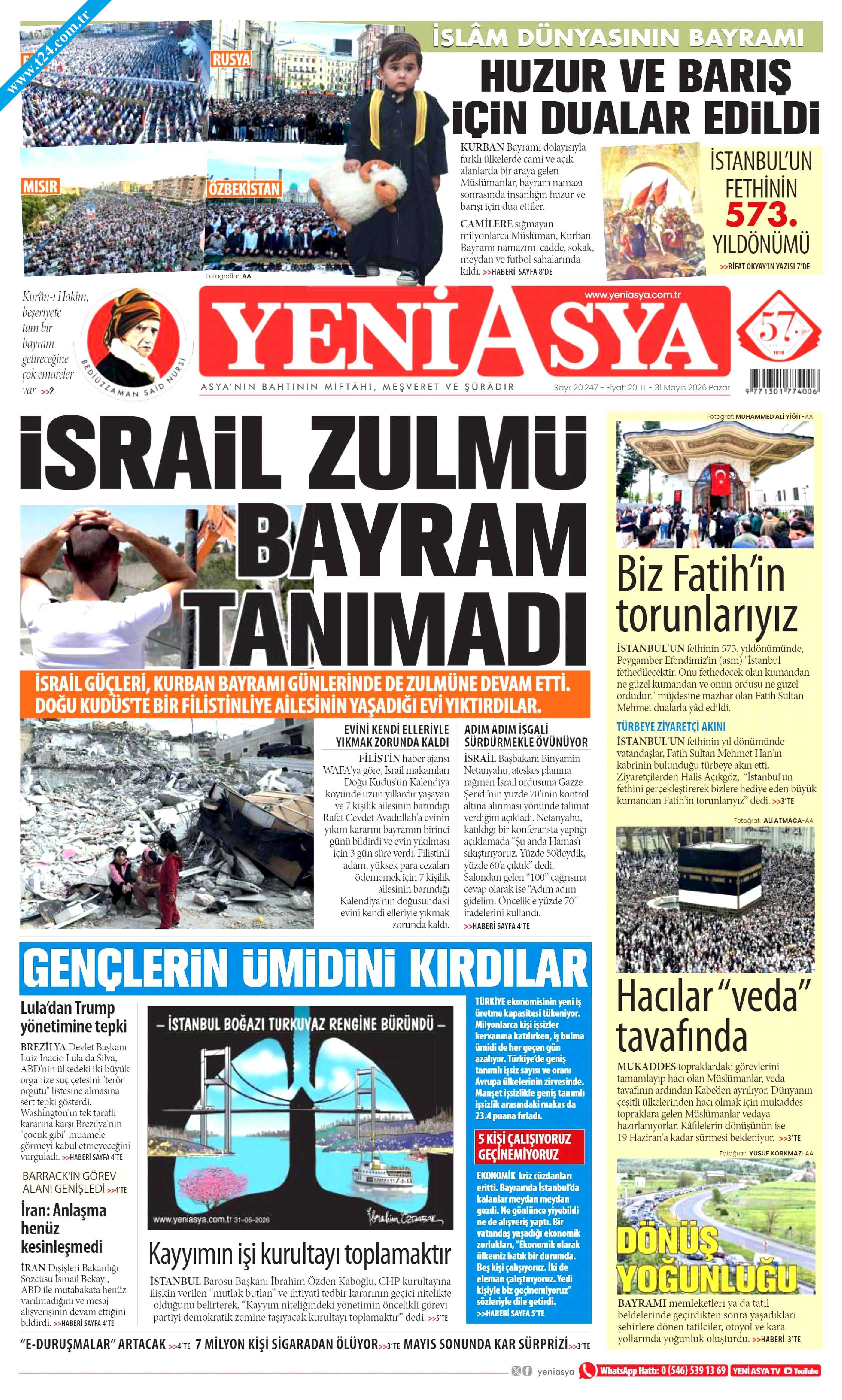 Yeni Asya Gazetesi 31 Mayıs 2026